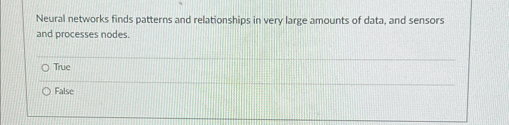 Solved Neural networks finds patterns and relationships in | Chegg.com