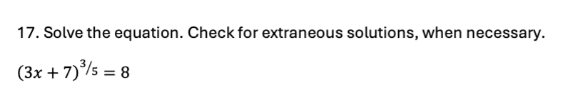 Solved Solve the equation. Check for extraneous solutions, | Chegg.com