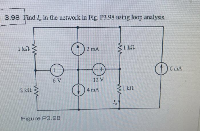 Solved Find Io in the network in the given image, using loop | Chegg.com