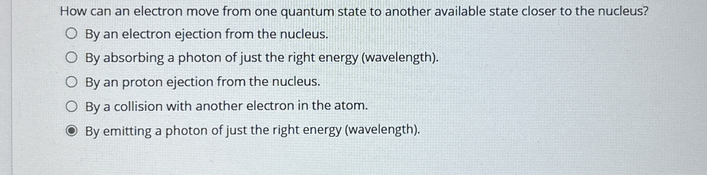 Solved How can an electron move from one quantum state to | Chegg.com