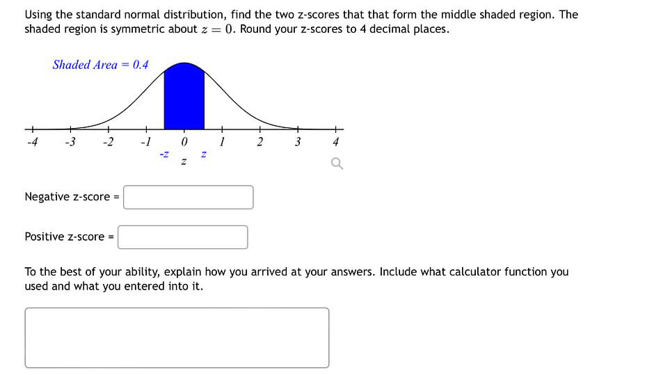 Solved Using the standard normal distribution, find the two | Chegg.com