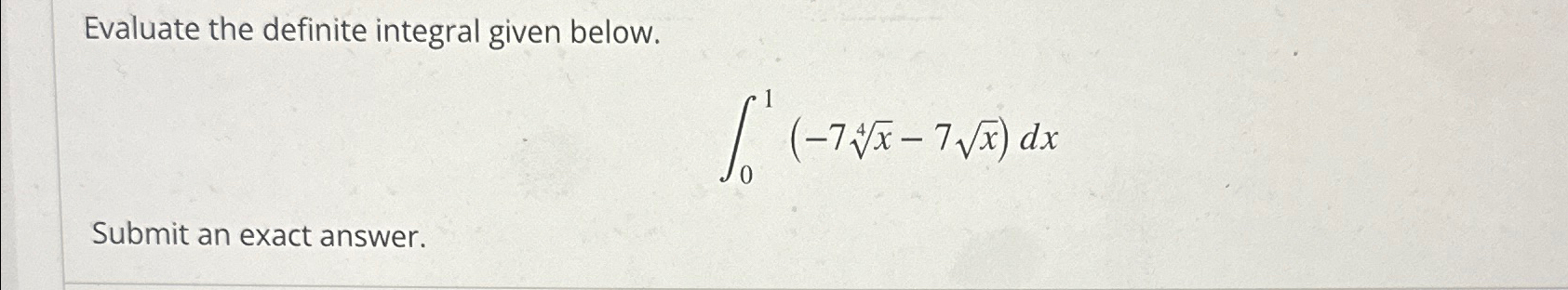 Solved Evaluate the definite integral given | Chegg.com