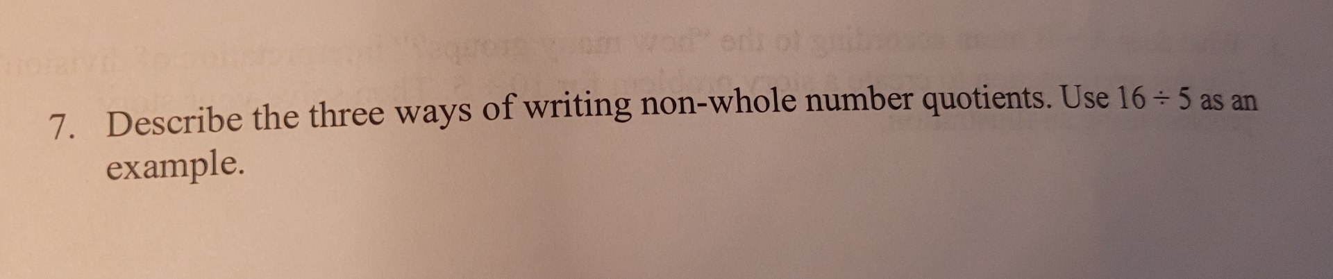Solved Describe the three ways of writing non-whole number | Chegg.com