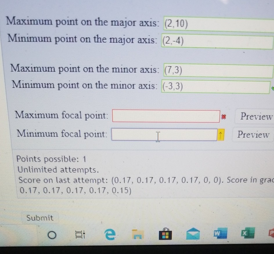 Solved Find the endpoints of the minor and major axis for | Chegg.com