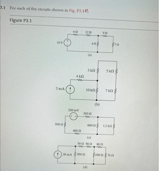 Solved for each of the circuts shown in the image belowa) | Chegg.com