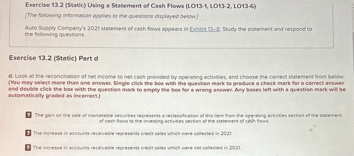 Solved Required information Exercise 13.2 (Static) Using a | Chegg.com