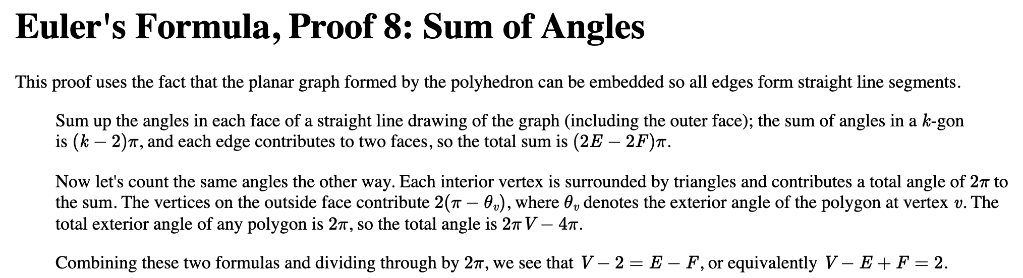 Solved Please Disect This Proof Eulers Formula Proof 8