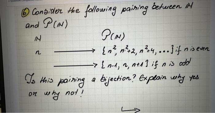 Solved (6) Consider the following pairing between IM and \\( | Chegg.com
