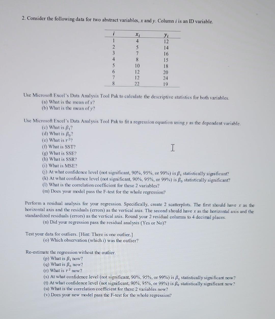 Solved 2. Consider the following data for two abstract | Chegg.com