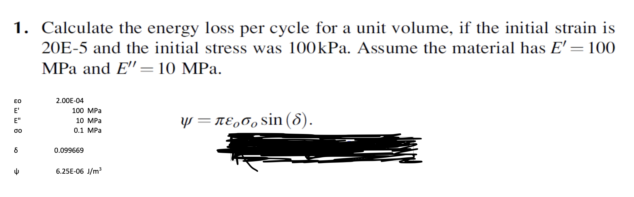 Solved Calculate the energy loss per cycle for a unit | Chegg.com