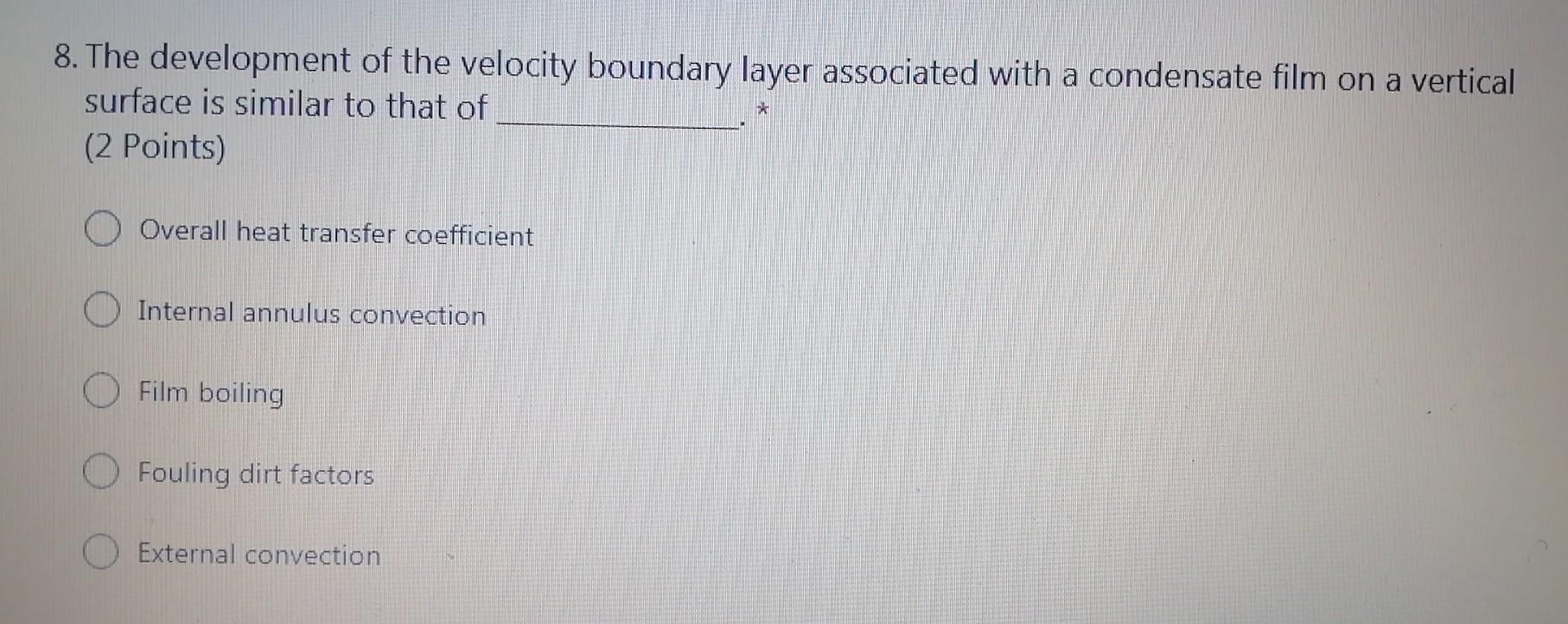 Solved 8. The development of the velocity boundary layer | Chegg.com