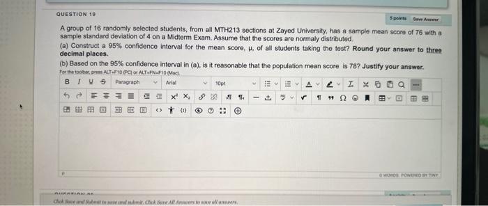 Solved A group of 16 randomly selected students, from all | Chegg.com