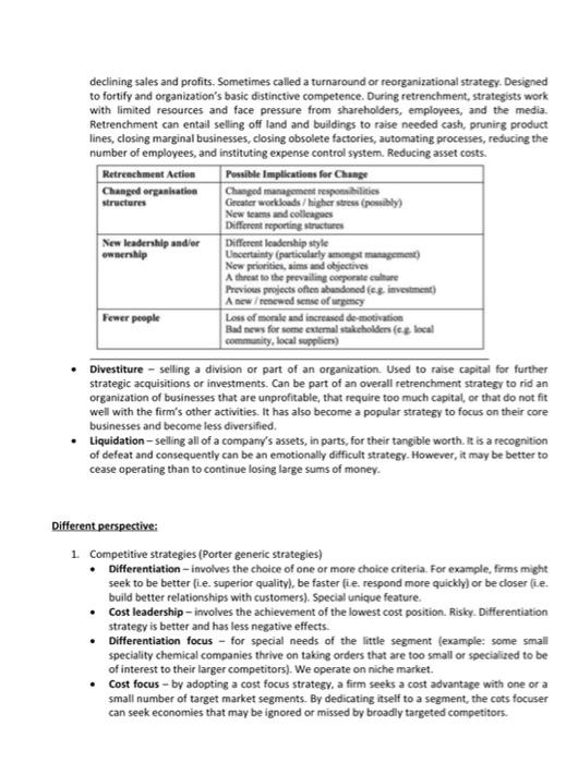 Solved TYPES OF STRATEGIES: forward integration, backward, | Chegg.com