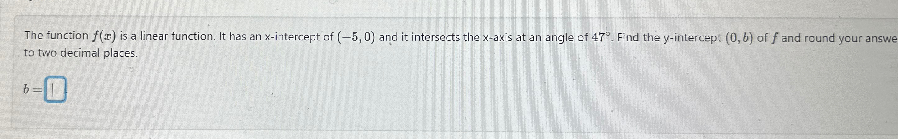 Solved The function f(x) ﻿is a linear function. It has an | Chegg.com