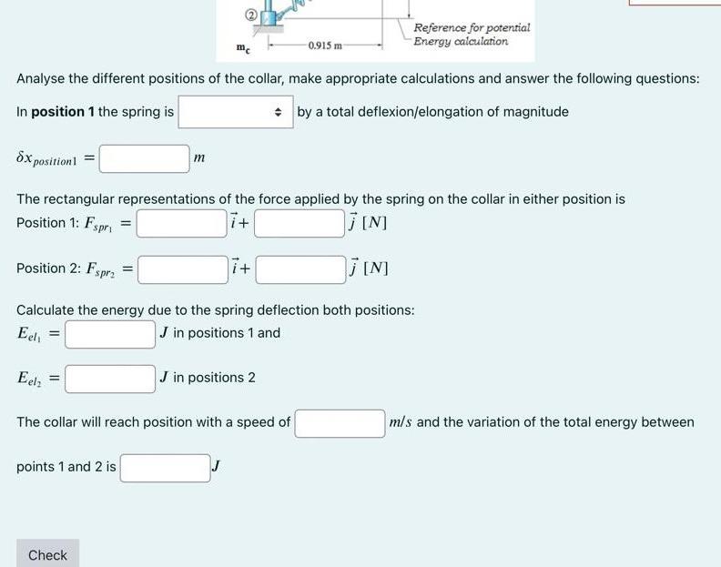 Solved Reference for potential Energy calculation 0.915 m mc | Chegg.com