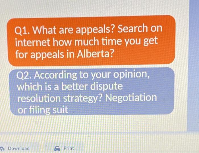 Solved Q1. What are appeals? Search on internet how much | Chegg.com