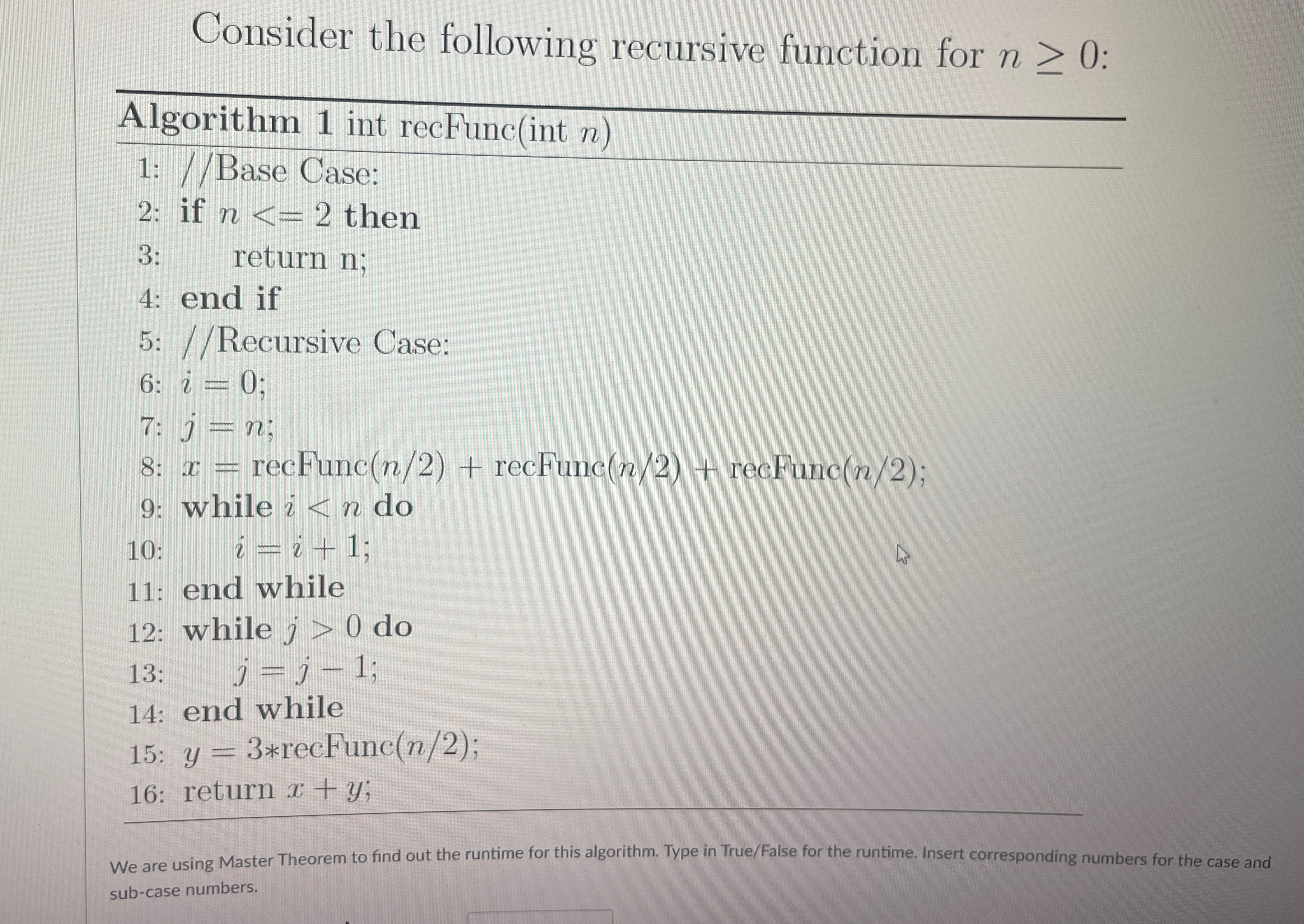 Solved Consider the following recursive function for n≥0 | Chegg.com