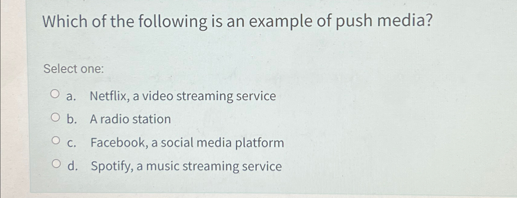 Solved Which of the following is an example of push | Chegg.com