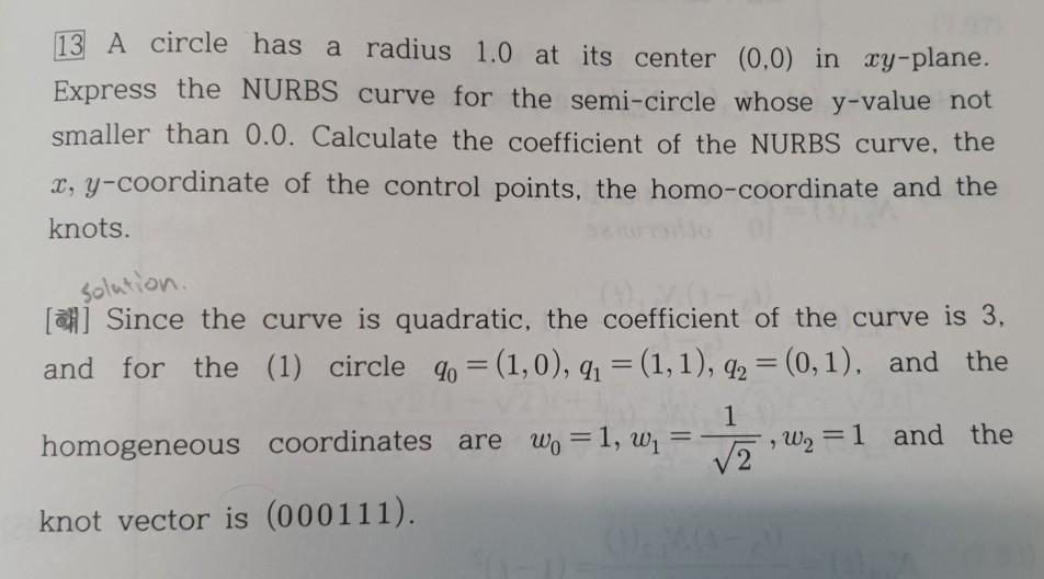 Solved 13 A circle has a radius 1.0 at its center (0,0) in | Chegg.com