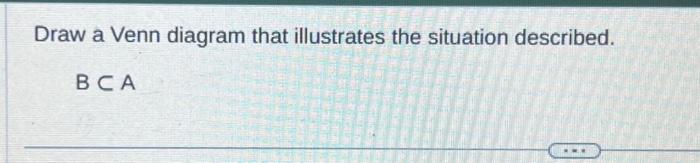 Solved Draw a Venn diagram that illustrates the situation | Chegg.com