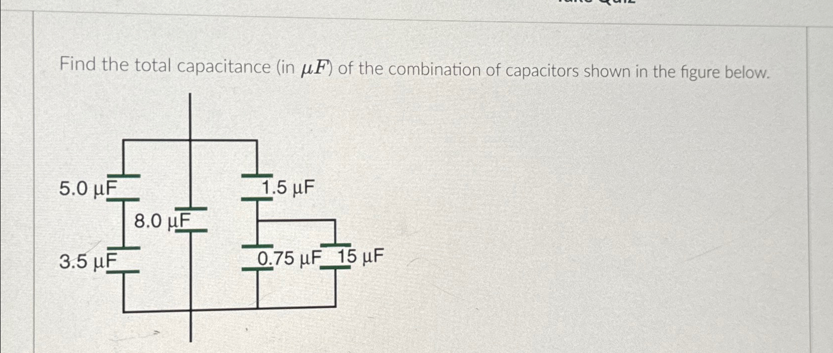 Solved Find the total capacitance (in μF ) ﻿of the | Chegg.com
