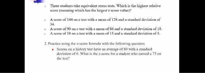 Solved 1 Three students take equivalent stress tests. Which | Chegg.com