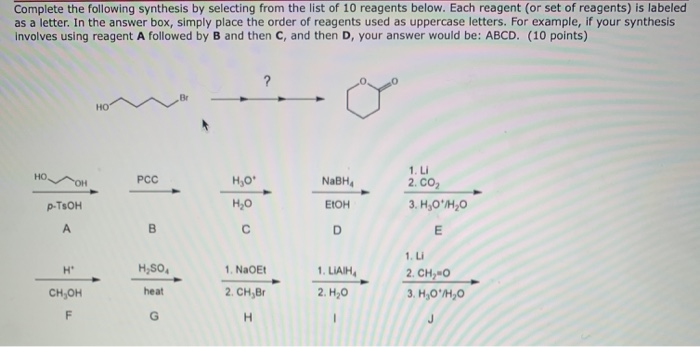Solved Complete the following synthesis by selecting from | Chegg.com