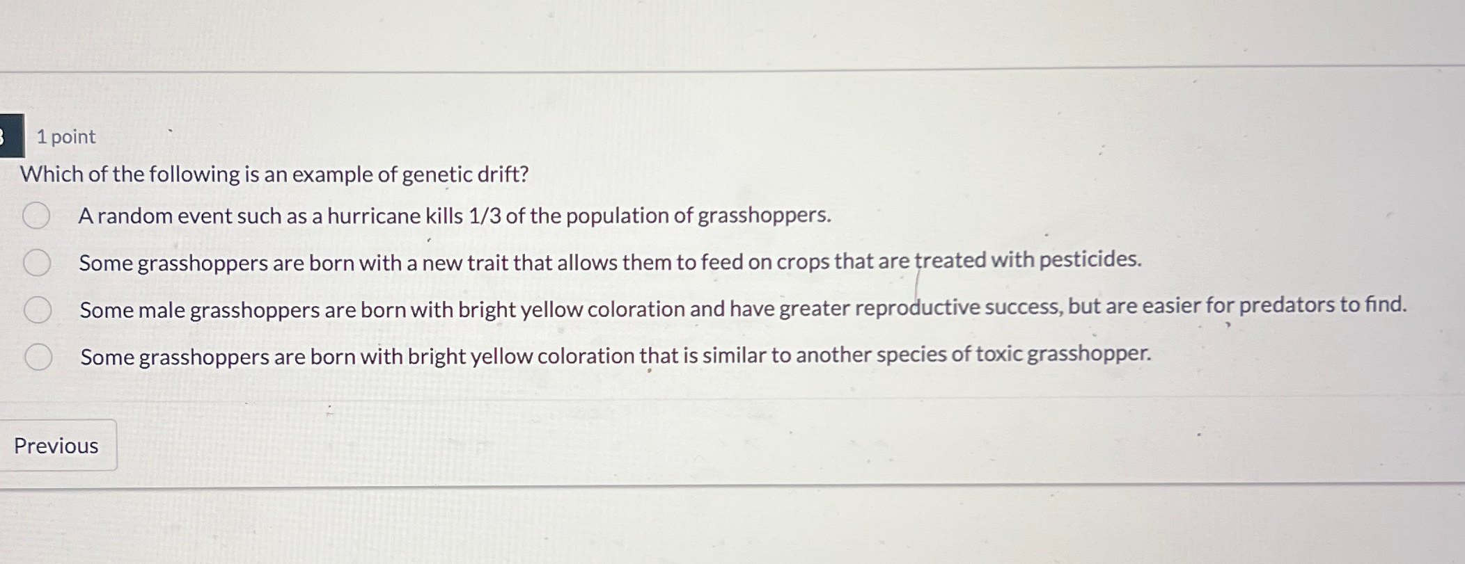 Solved 1 ﻿pointWhich of the following is an example of | Chegg.com