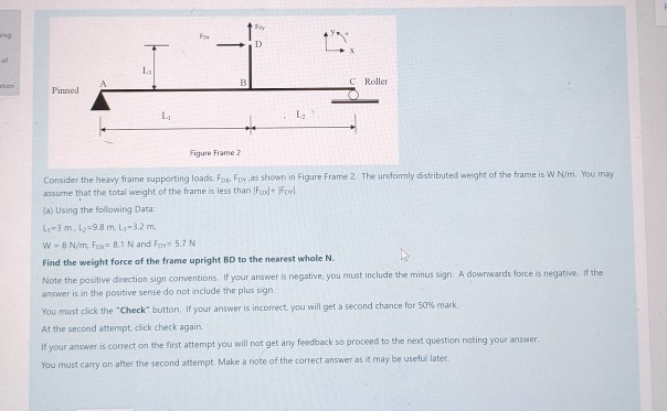 Solved the frame is W Num. You may Consider the heavy frame | Chegg.com