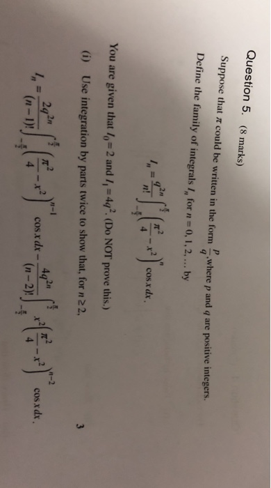 Solved Question 5. (8 marks) Suppose that I could be written | Chegg.com