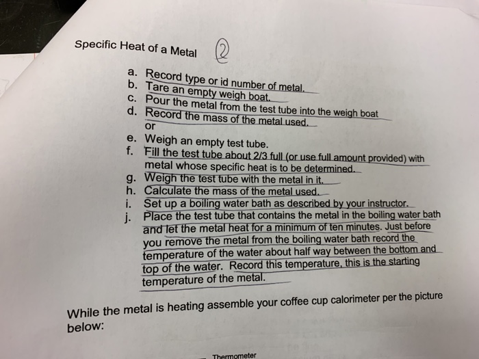 heat Capacity of Calorimeter(Ccal): - J°C Specific | Chegg.com