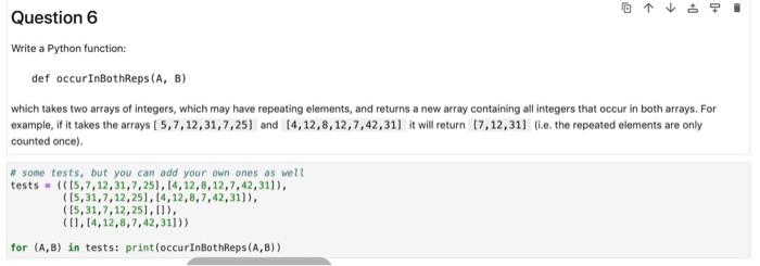 Solved Question 6 Write a Python function: def | Chegg.com
