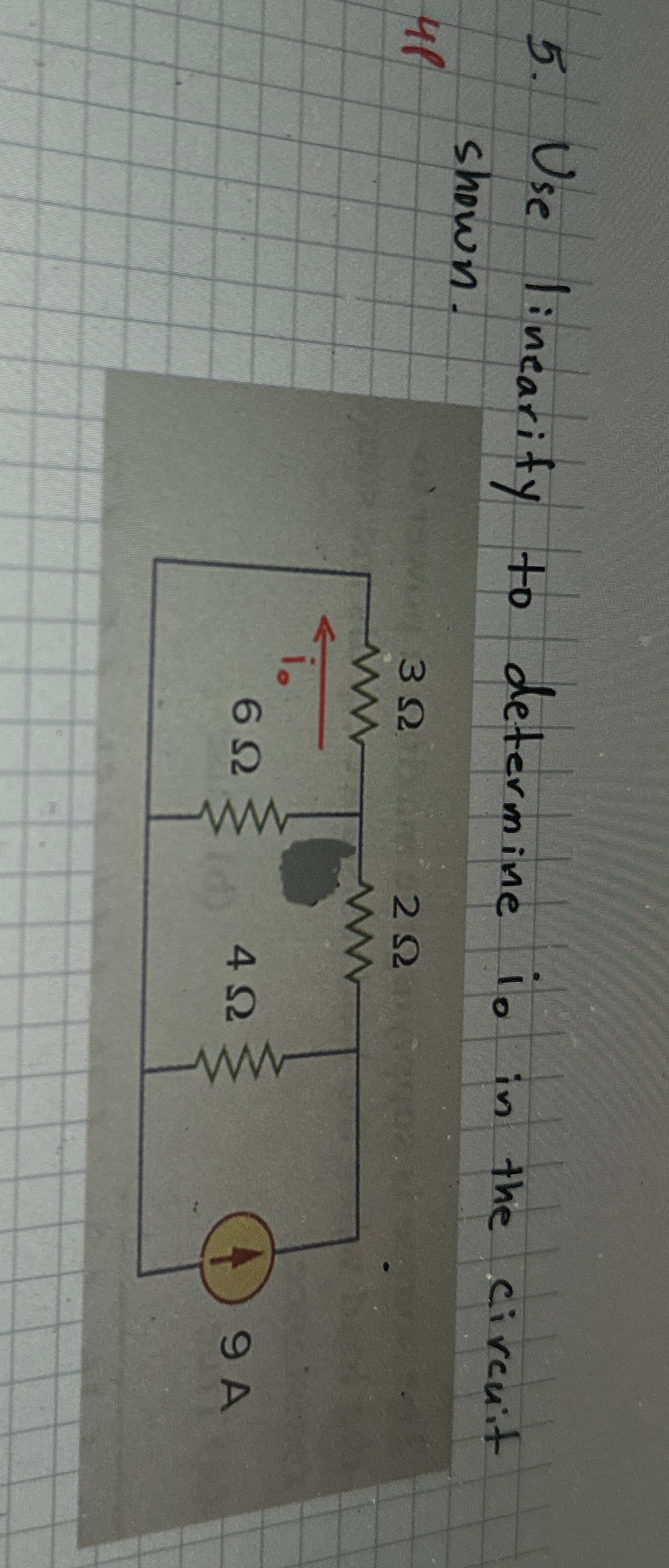 Solved Use linearity to determine i0 ﻿in the circuit shown. | Chegg.com