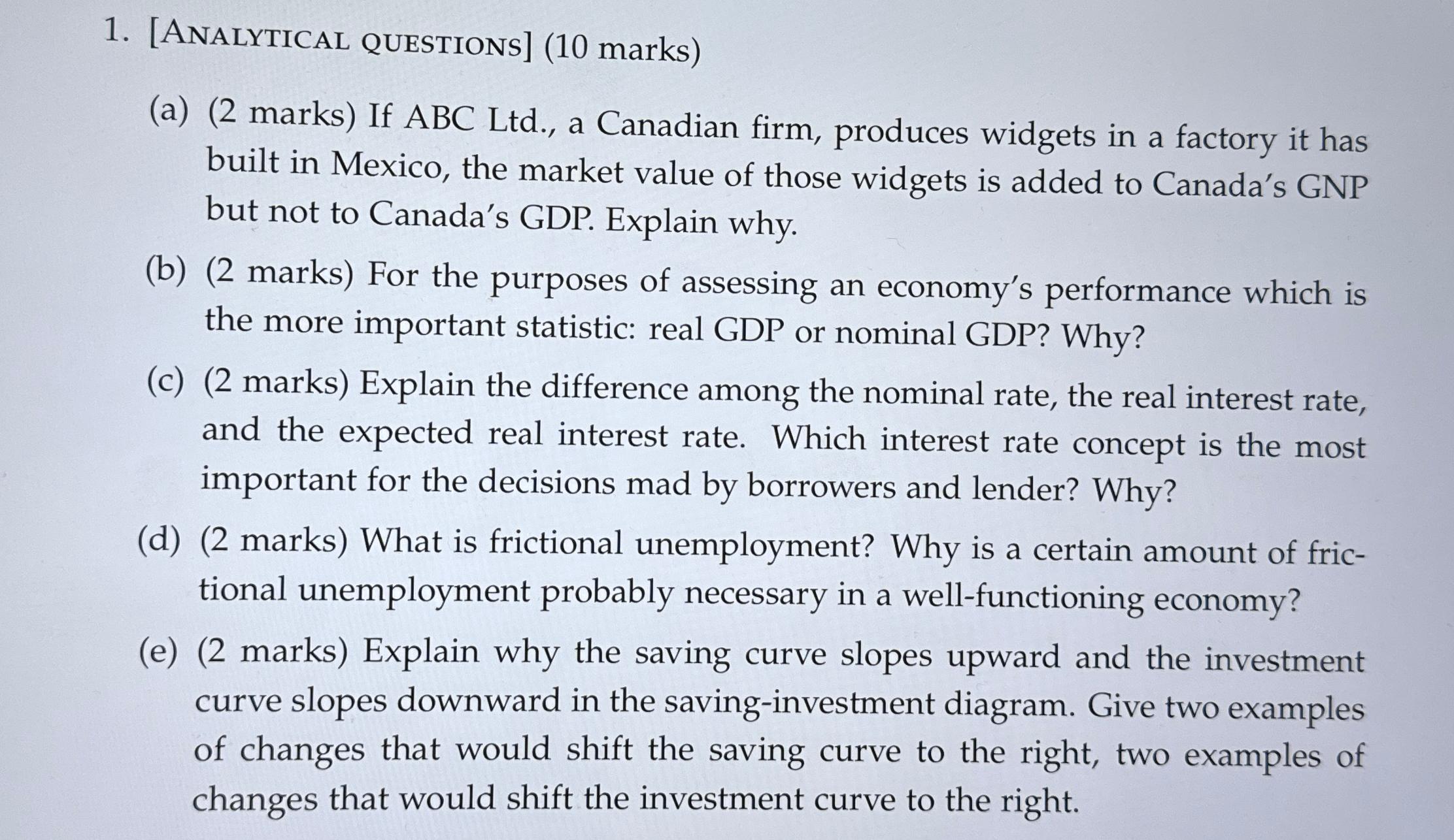 Solved [ANALYTICAL QUESTIONS] (10 ﻿marks)(a) (2 ﻿marks) ﻿If | Chegg.com