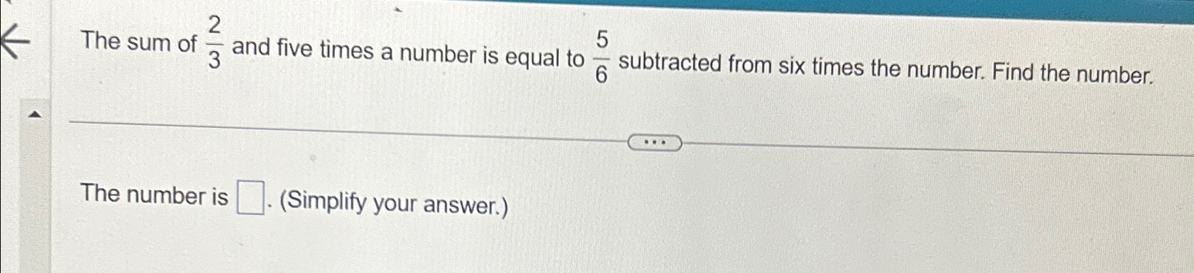 Solved The sum of 23 ﻿and five times a number is equal to 56 | Chegg.com