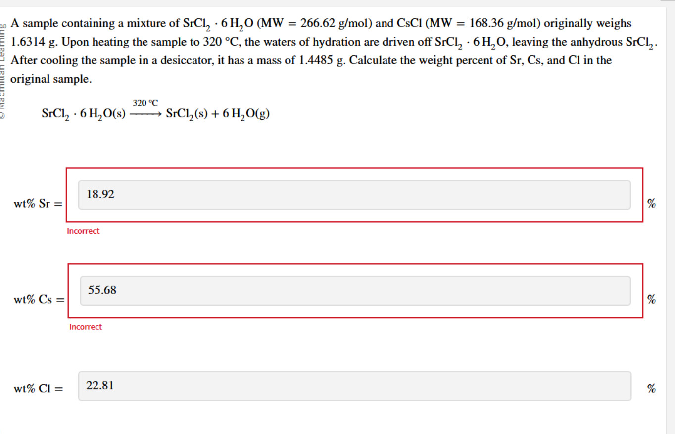 Solved A sample containing a mixture of | Chegg.com