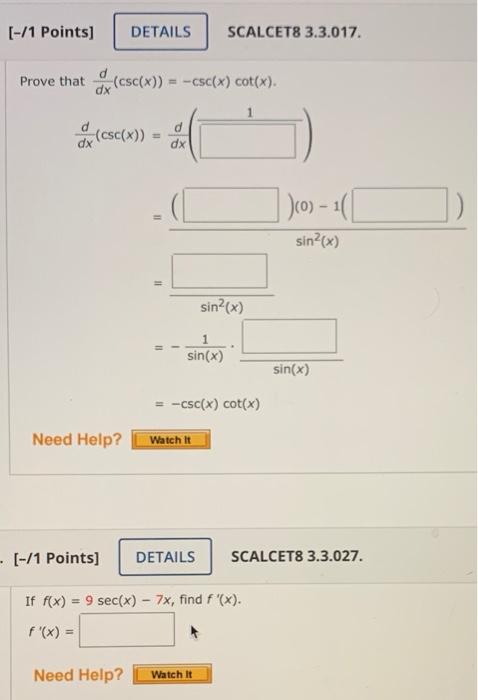 Solved (-/1 Points] DETAILS SCALCET8 3.3.017. Prove that d | Chegg.com
