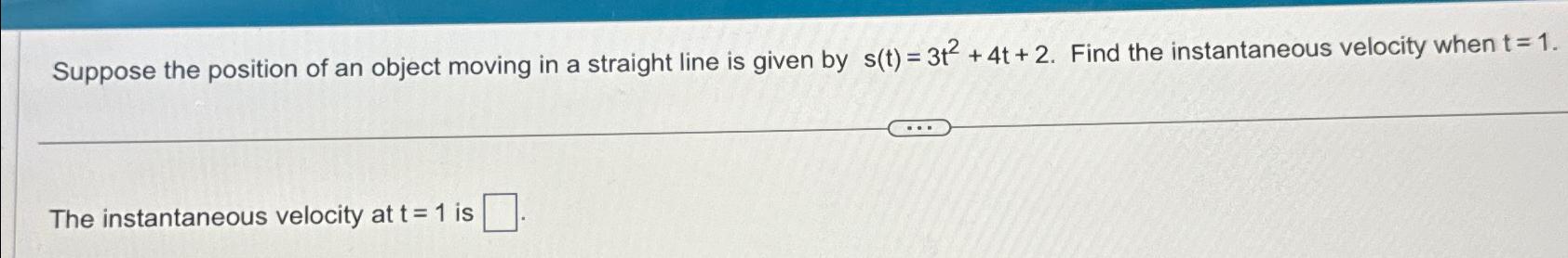Solved Suppose the position of an object moving in a | Chegg.com