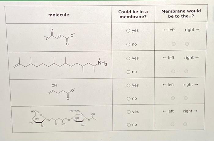 \begin{tabular}{|c|c|c|c|} \hline molecule & | Chegg.com