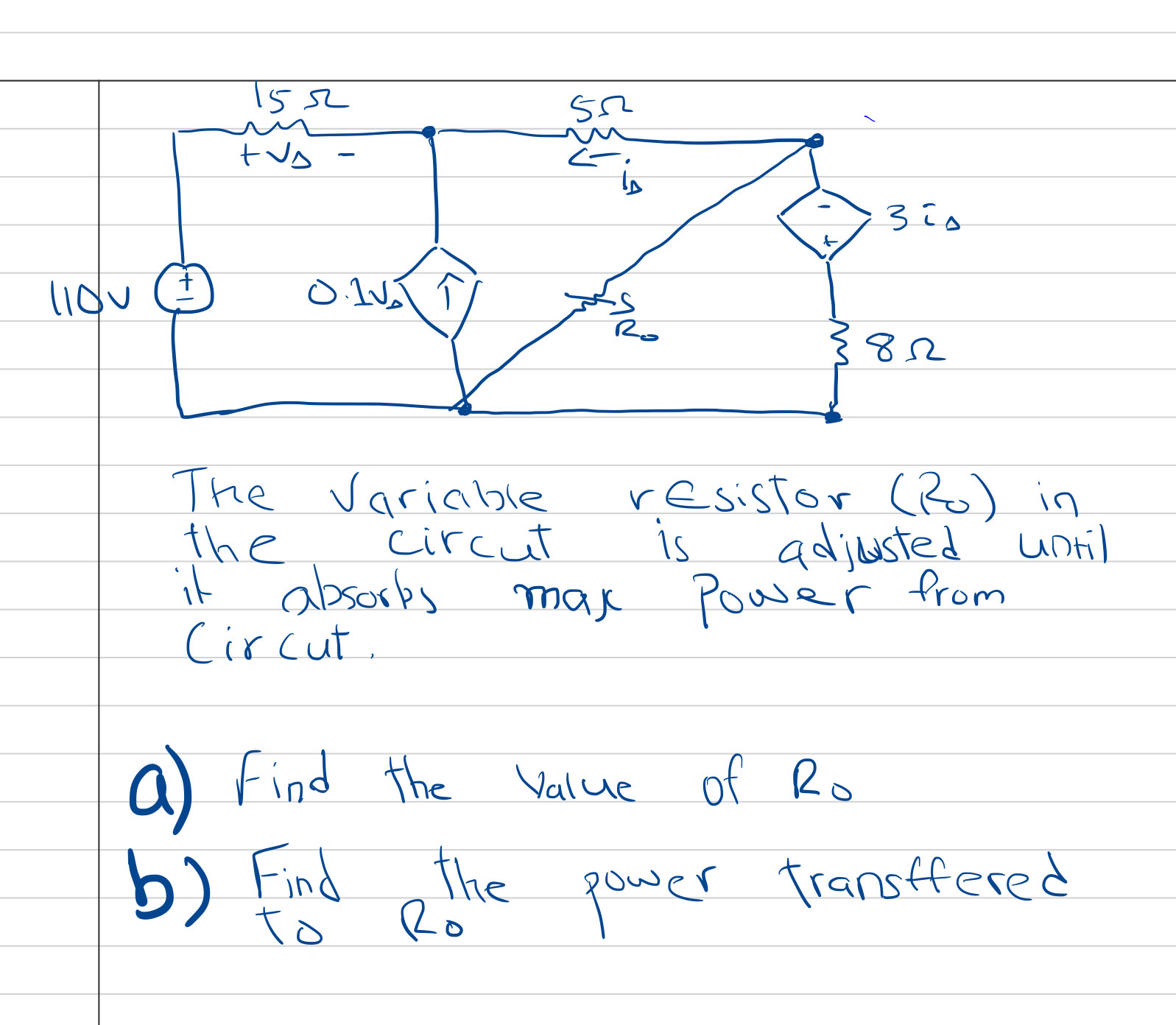 Solved The Variable r ﻿Esistor (Ro) ﻿inthe circut is | Chegg.com