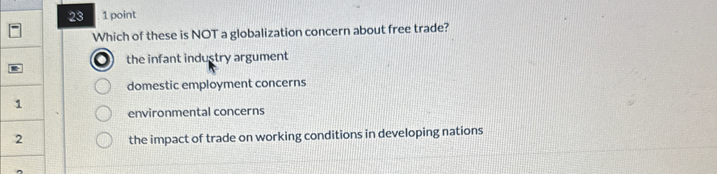 Solved 23.1 ﻿pointWhich of these is NOT a globalization | Chegg.com