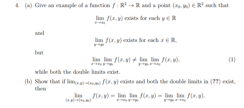 Solved (a) Give an example of a function f:R2→R and a point | Chegg.com