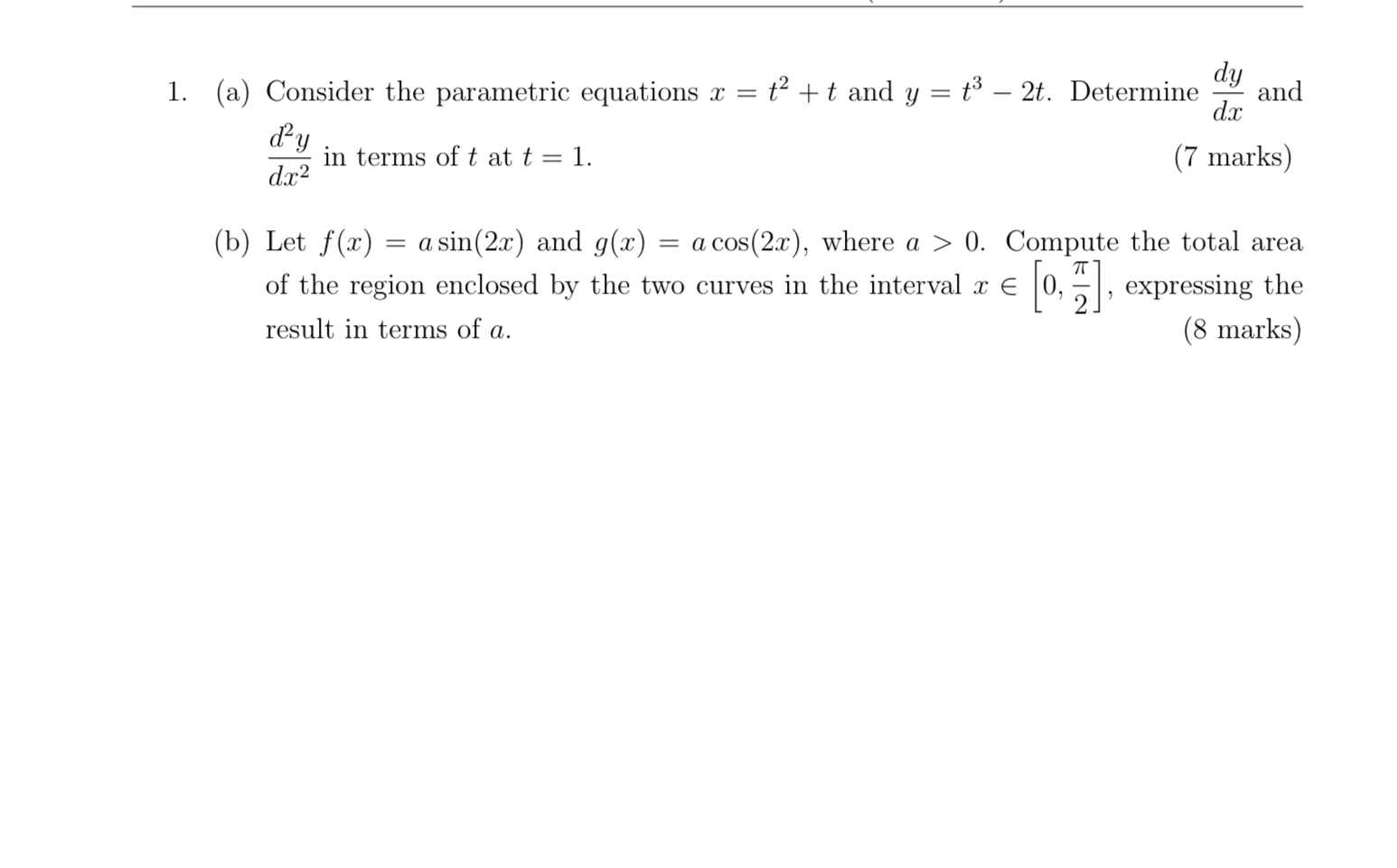 Solved A consider The Parametric Equations X T2 T and