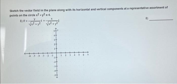 Solved Sketch the vector field | Chegg.com Solved Sketch the vector field | Chegg.com