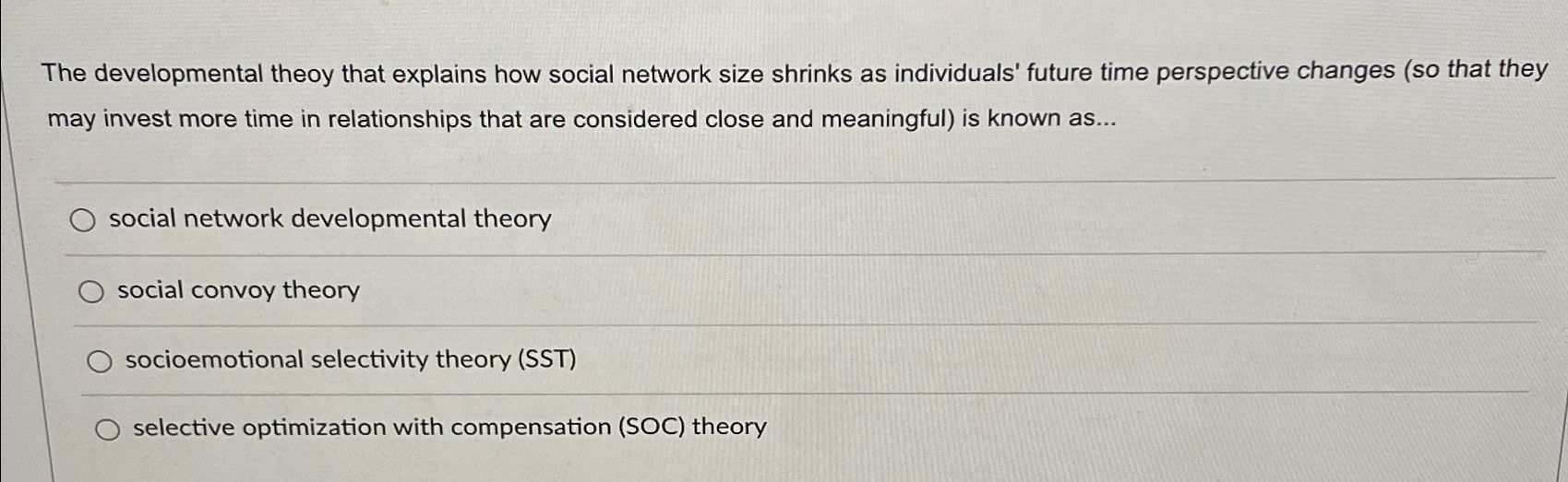 The developmental theoy that explains how social | Chegg.com