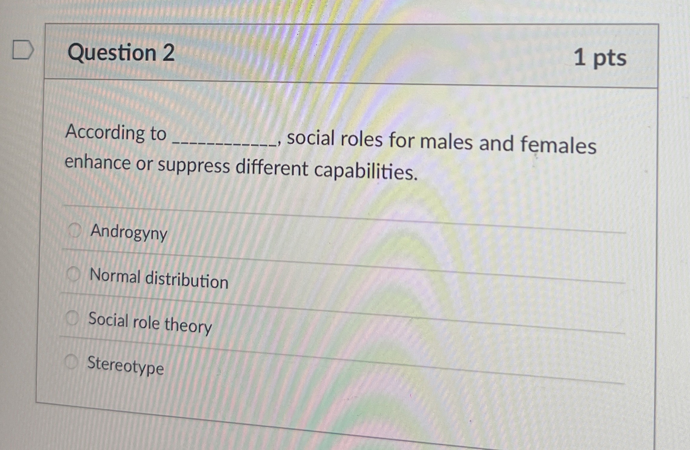 Solved Question 21 ﻿ptsAccording tosocial roles for males | Chegg.com
