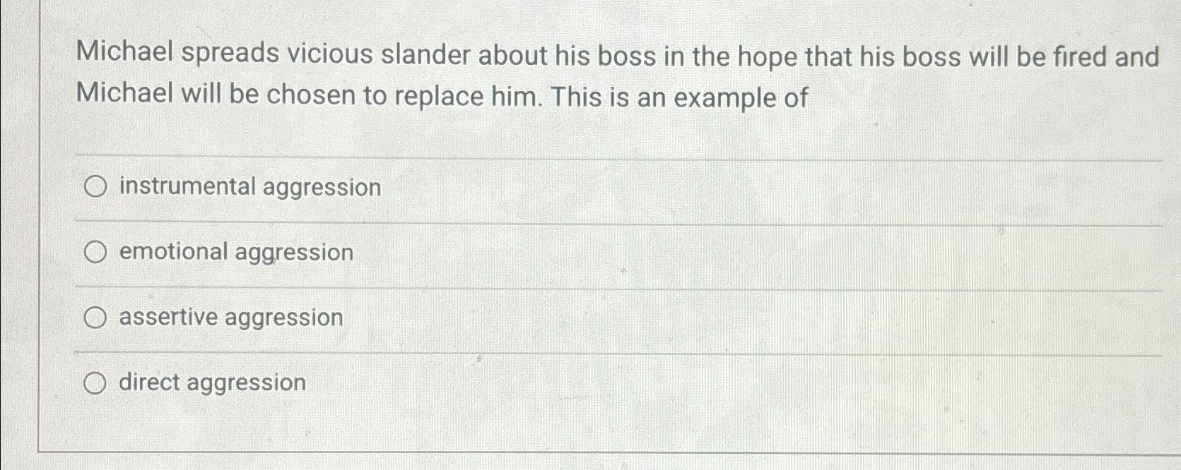 Solved Michael spreads vicious slander about his boss in the | Chegg.com