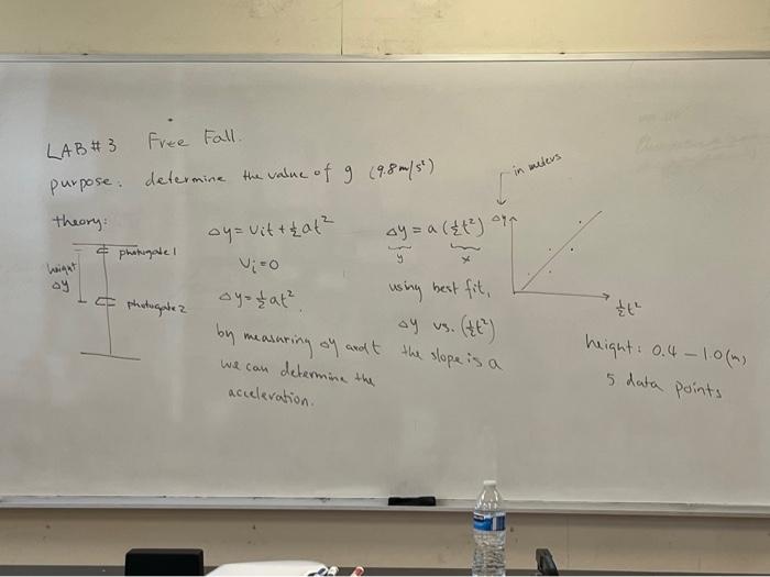Solved Laboratory Experiment #3 Acceleration Due to Gravity | Chegg.com