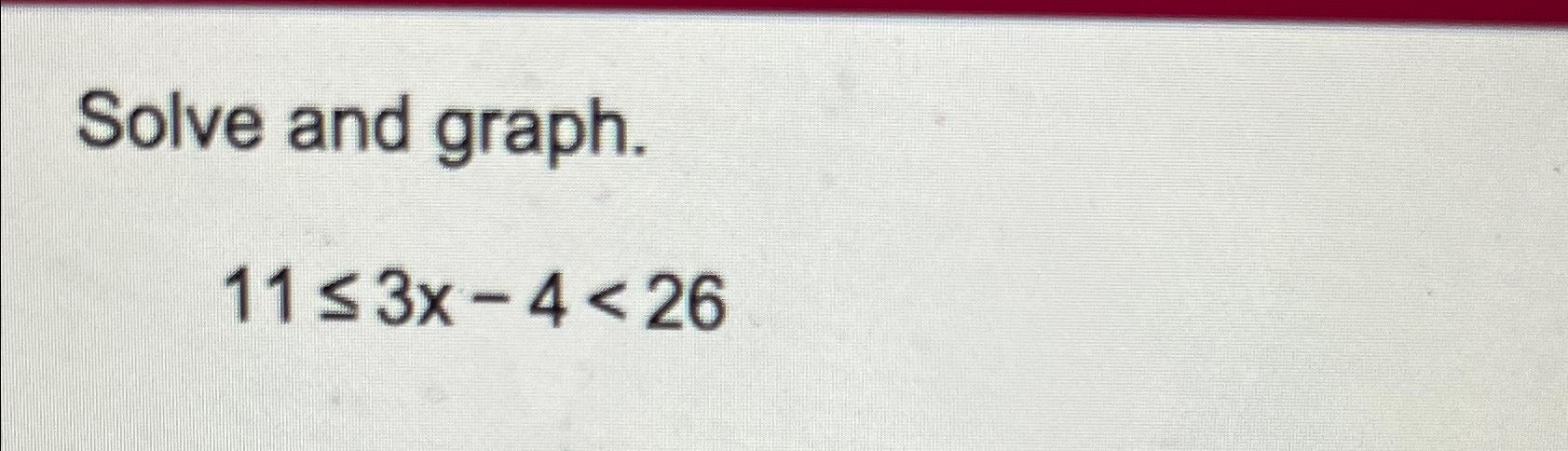 Solved Solve and graph.11≤3x-4