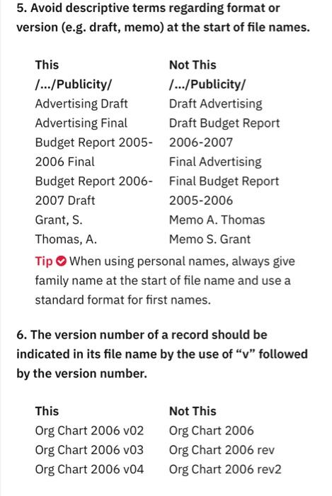 1. Keep file names short and relevant. 2. If using a | Chegg.com